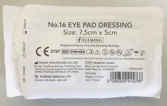 Medicare No.16 Eye Dressing 7.5cm x 5cm - Malta